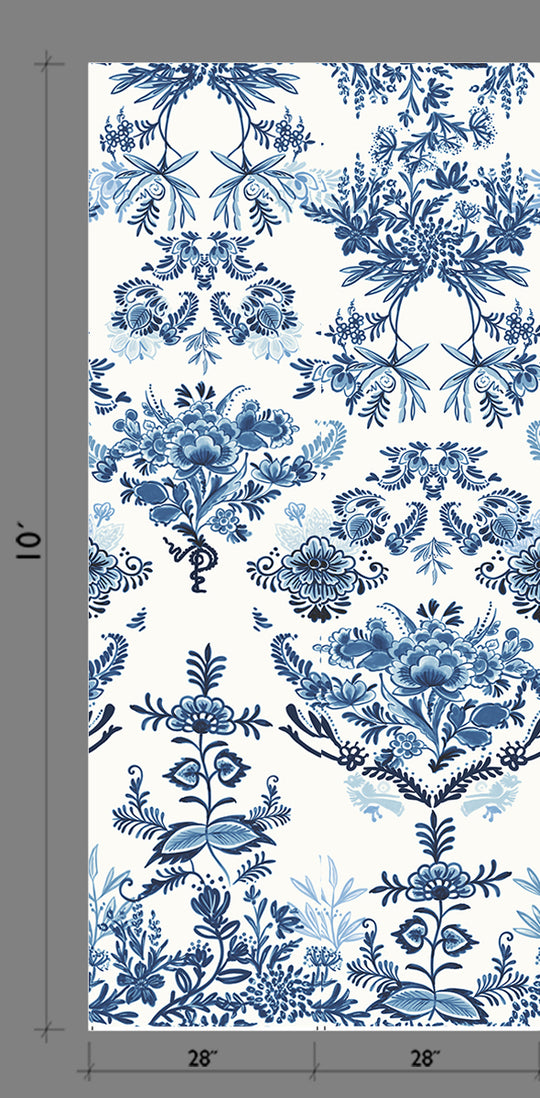 Delft© Mural Wallpaper in Blue | drop it MODERN® - Drop it Modern